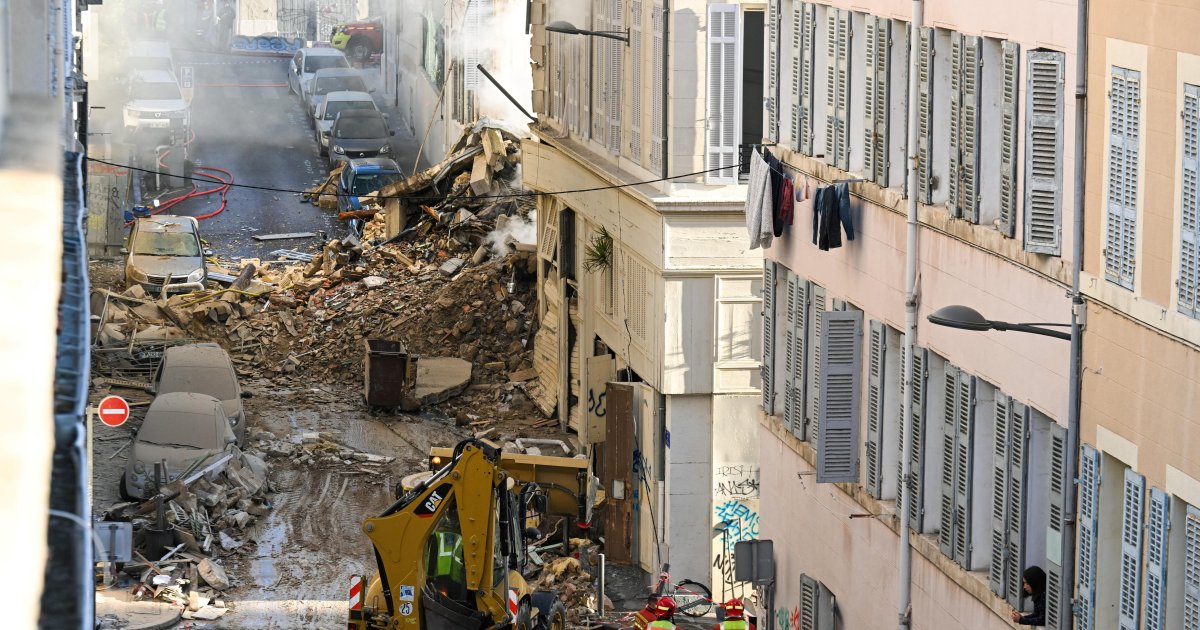 Caos en el centro de Marsella tras la explosión y derrumbe de un edificio