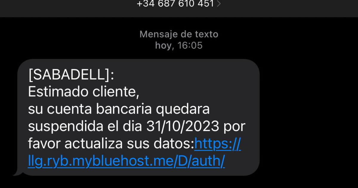 Alerta de estafa: este SMS del Banco Sabadell es falso