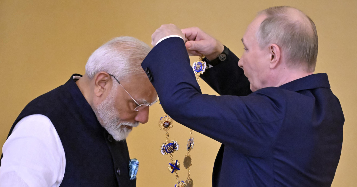 Modi pide acabar con la guerra en Ucrania y Putin le condecora con la ...