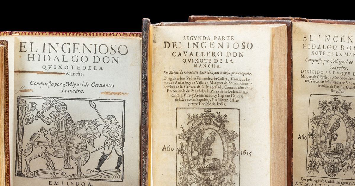 Un ejemplar de 'El Quijote' y una primera edición de las 'Novelas ...