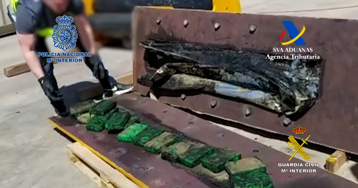 La Policía Nacional incauta 66 kilos de cocaína ocultos en maquinaria ...