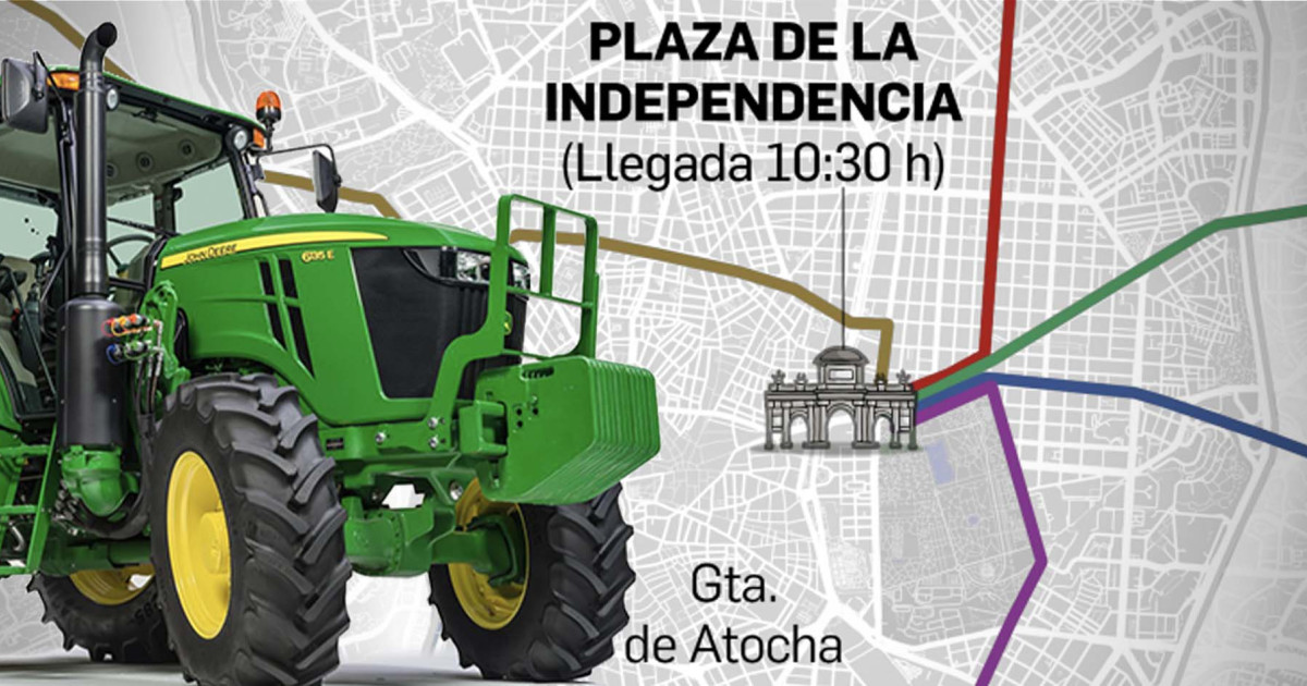500 tractores toman las calles de Madrid este miércoles: recorrido y ...