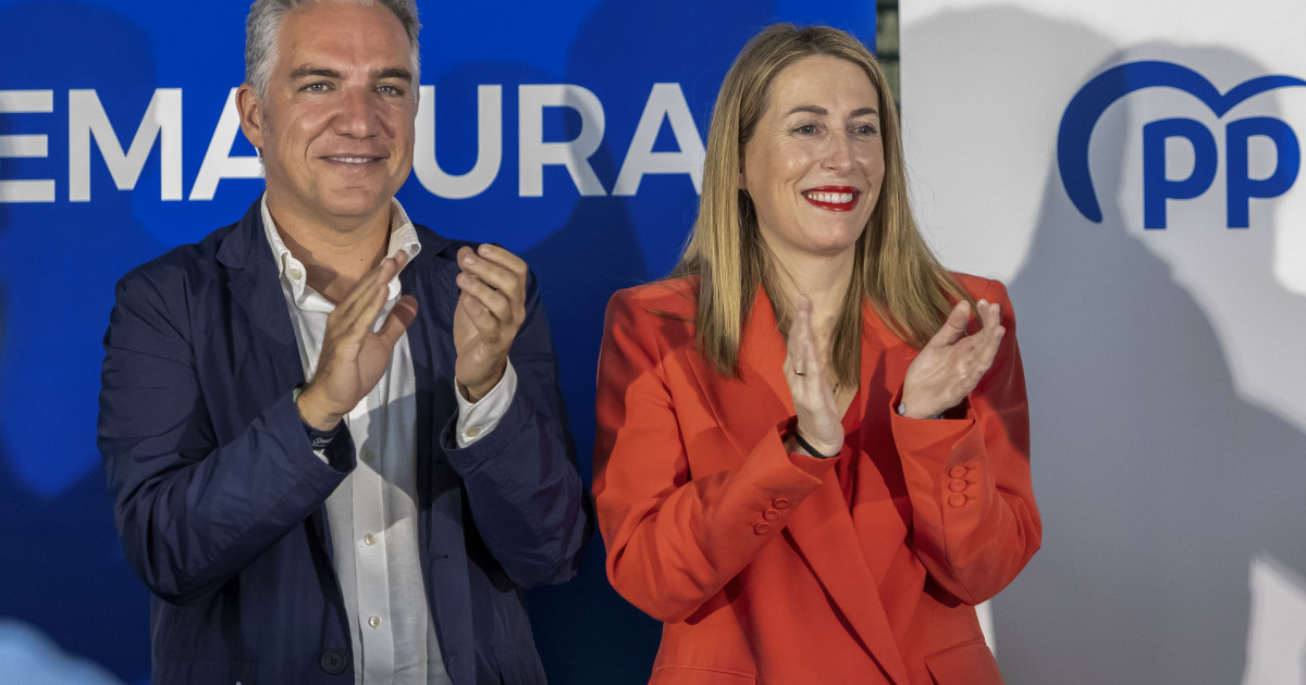 La presidenta de la Junta de Extremadura, María Guardiola (PP ...