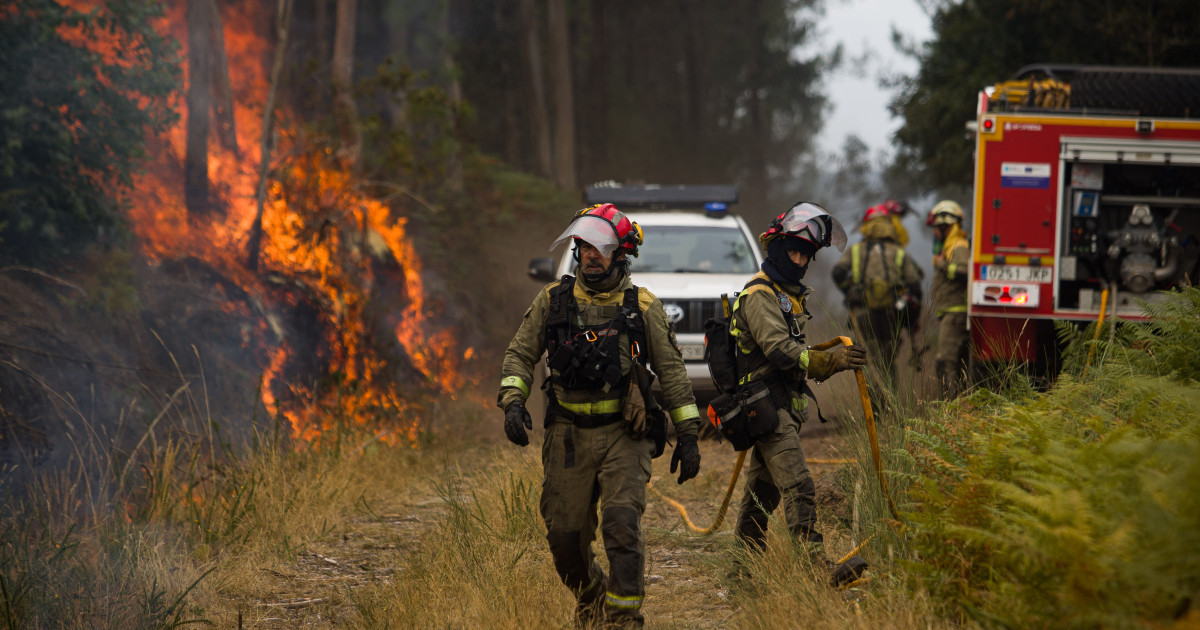 Tres brigadistas heridos en el incendio en Oímbra, ingresados en la ...
